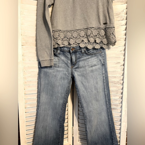 Jeans | Piper Wide Leg Jeans Abercrombie Fitch Grey Midriff | Poshmark
